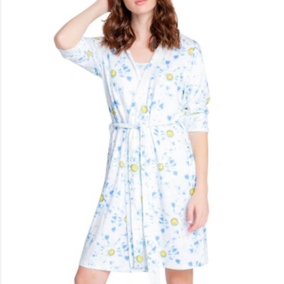 PJ Salvage | Intimates & Sleepwear | Smiley Tie Dye Hooded Short Robe ...